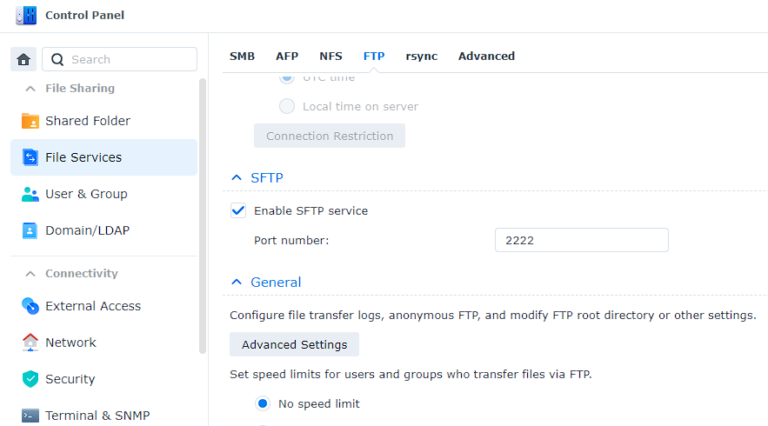 How to Set Up an FTP/SFTP Server on a Synology NAS (2025)